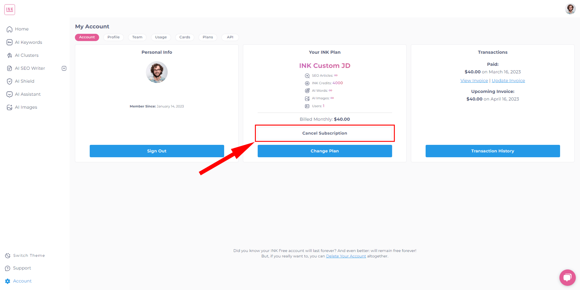 How To Cancel Your INK Plan